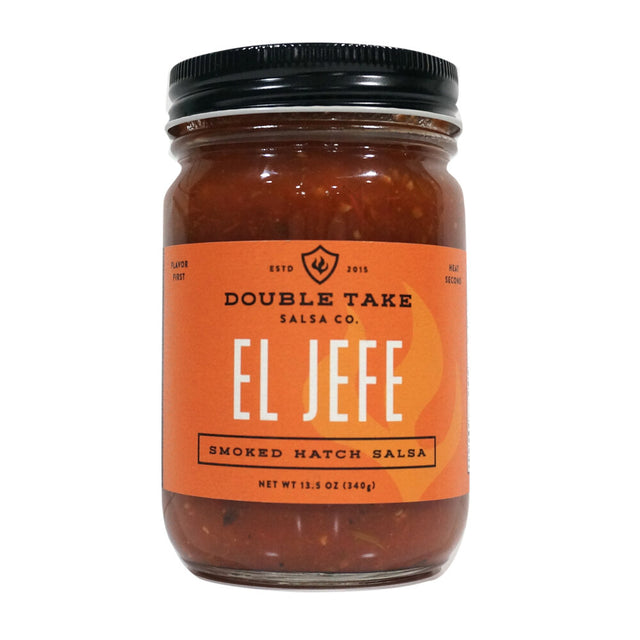 El Jefe smoked hatch salsa - craft salsa from Double Take Salsa